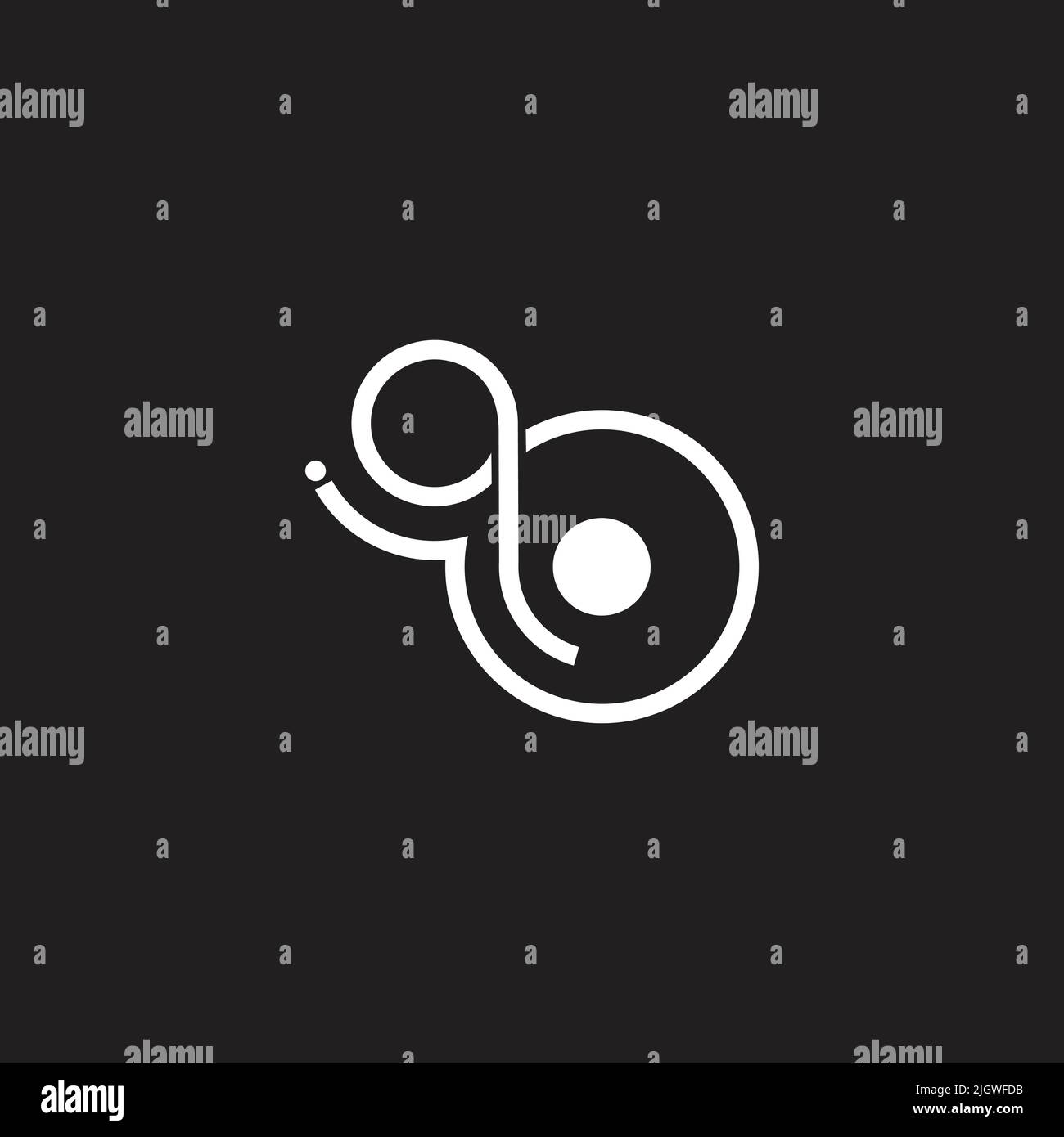 letter q loop circles geometric linked logo vector Stock Vector Image ...