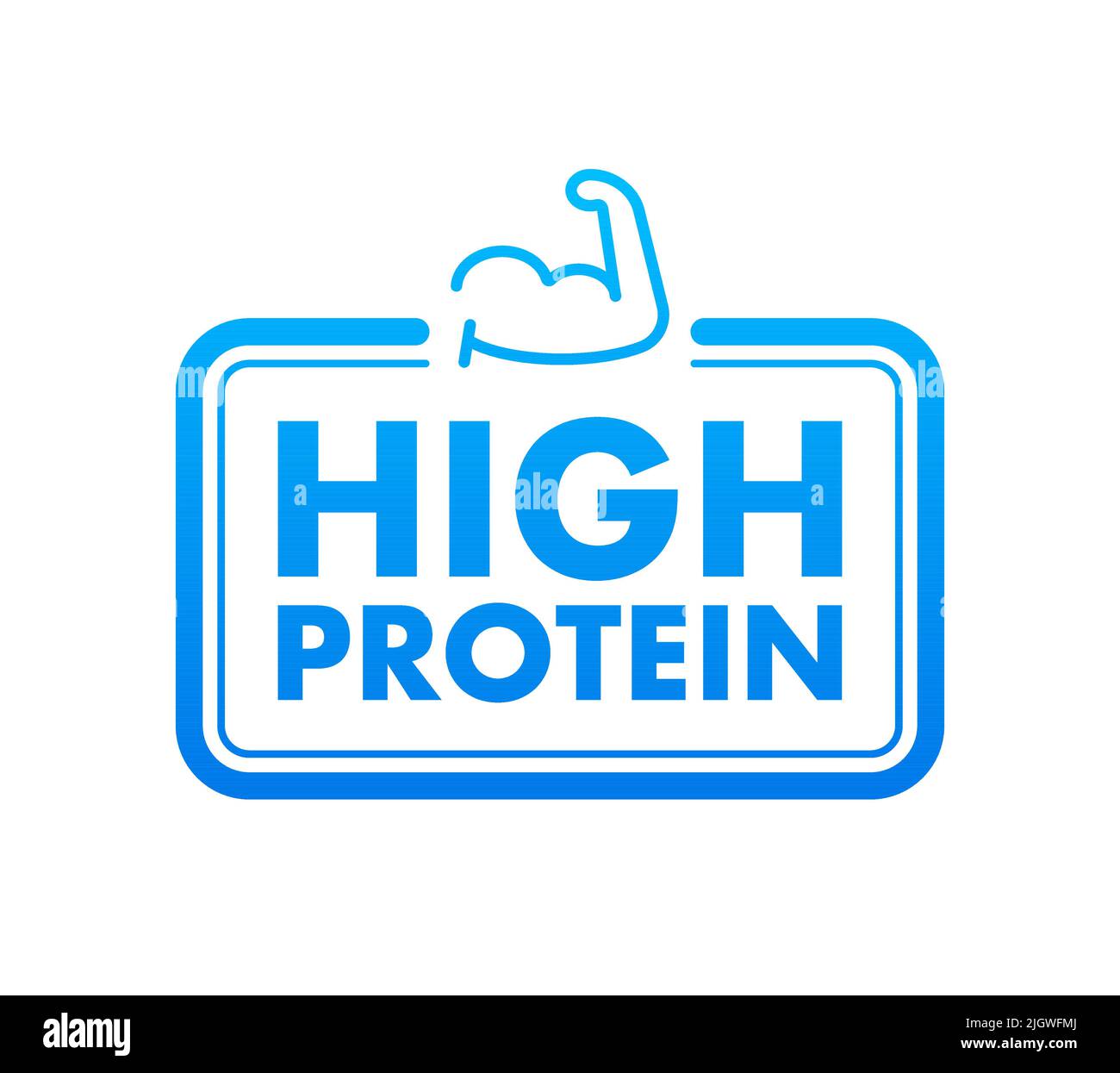 High protein label. Food and diet. Vector illustration Stock Vector ...