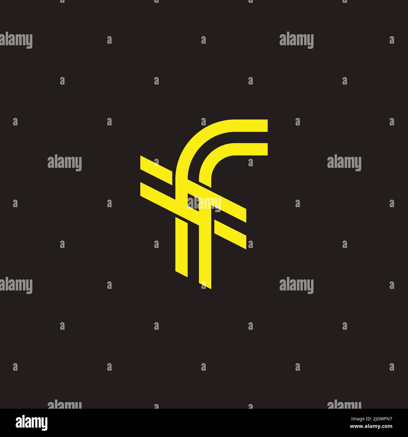 letter f simple stripes line linked logo vector Stock Vector Image ...