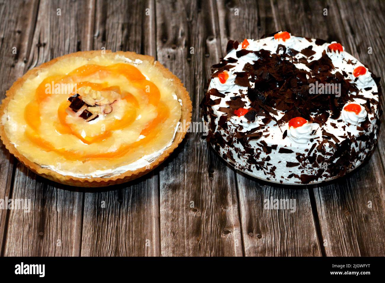 A black forest cake, a chocolate sponge cake, soaked with cherry syrup ...