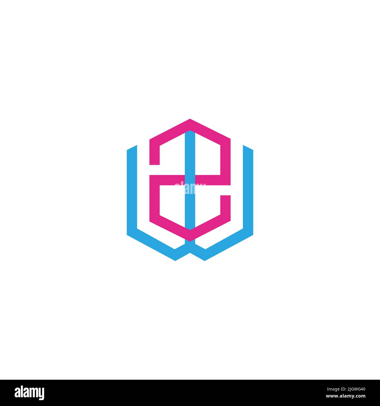 letter w2 colorful linked overlap line logo vector Stock Vector Image ...