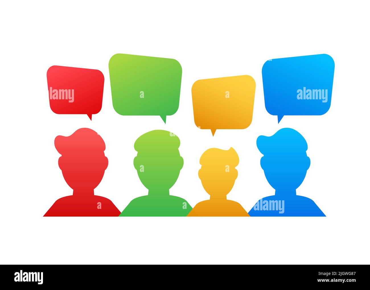 People Communicate, Ask Questions, Searching Solution. Dialog, chat ...