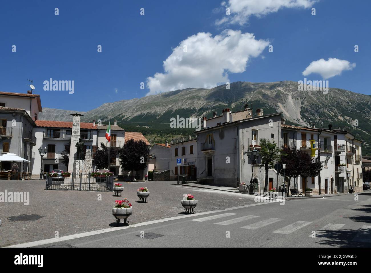 A square in between Campo di Giove, a medieval village in the Abruzzo ...