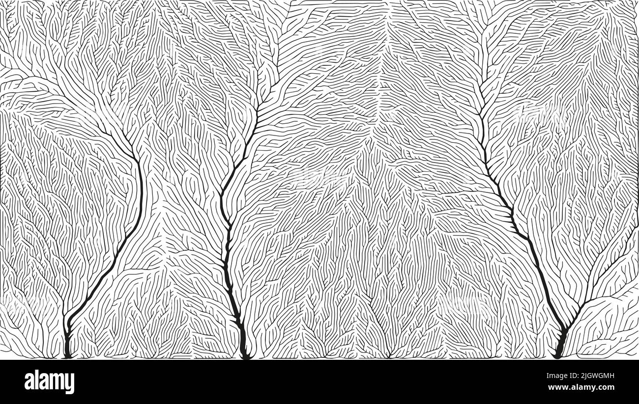 Growth pattern. Generative branching structure. Organic net of vessels ...