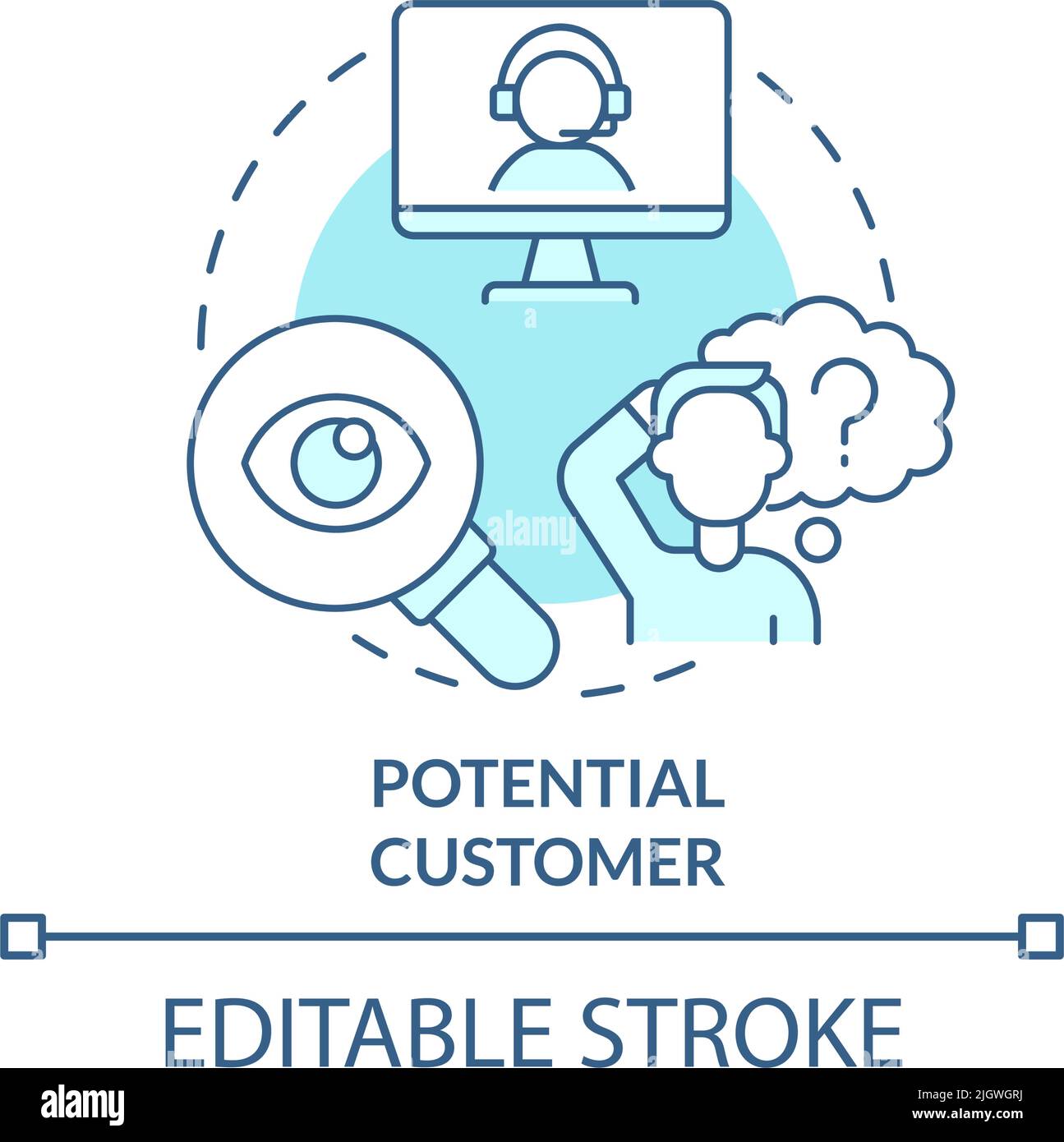 Potential customer turquoise concept icon Stock Vector Image & Art - Alamy