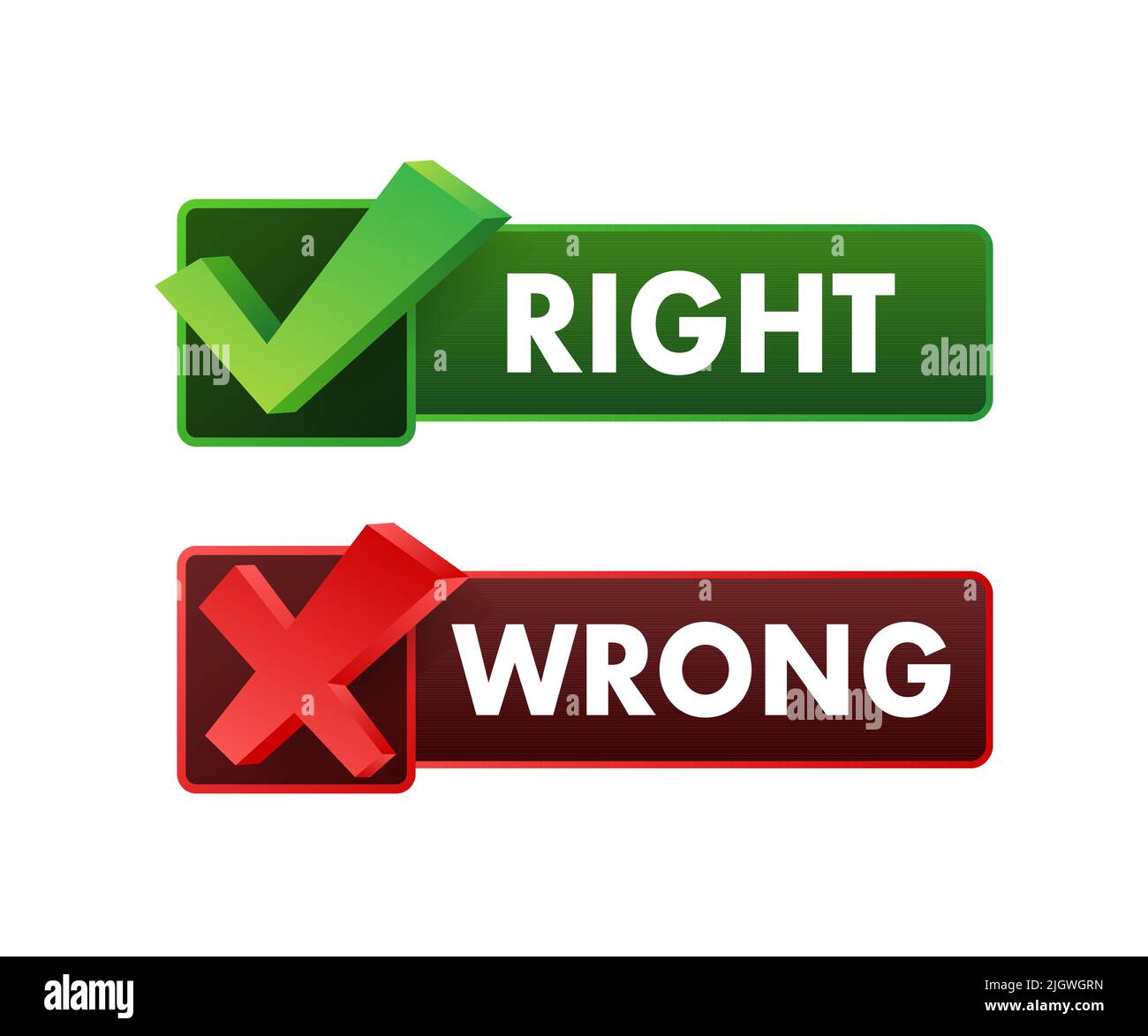 Check marks right, wrong yes and no, check mark icon symbol. Vector ...