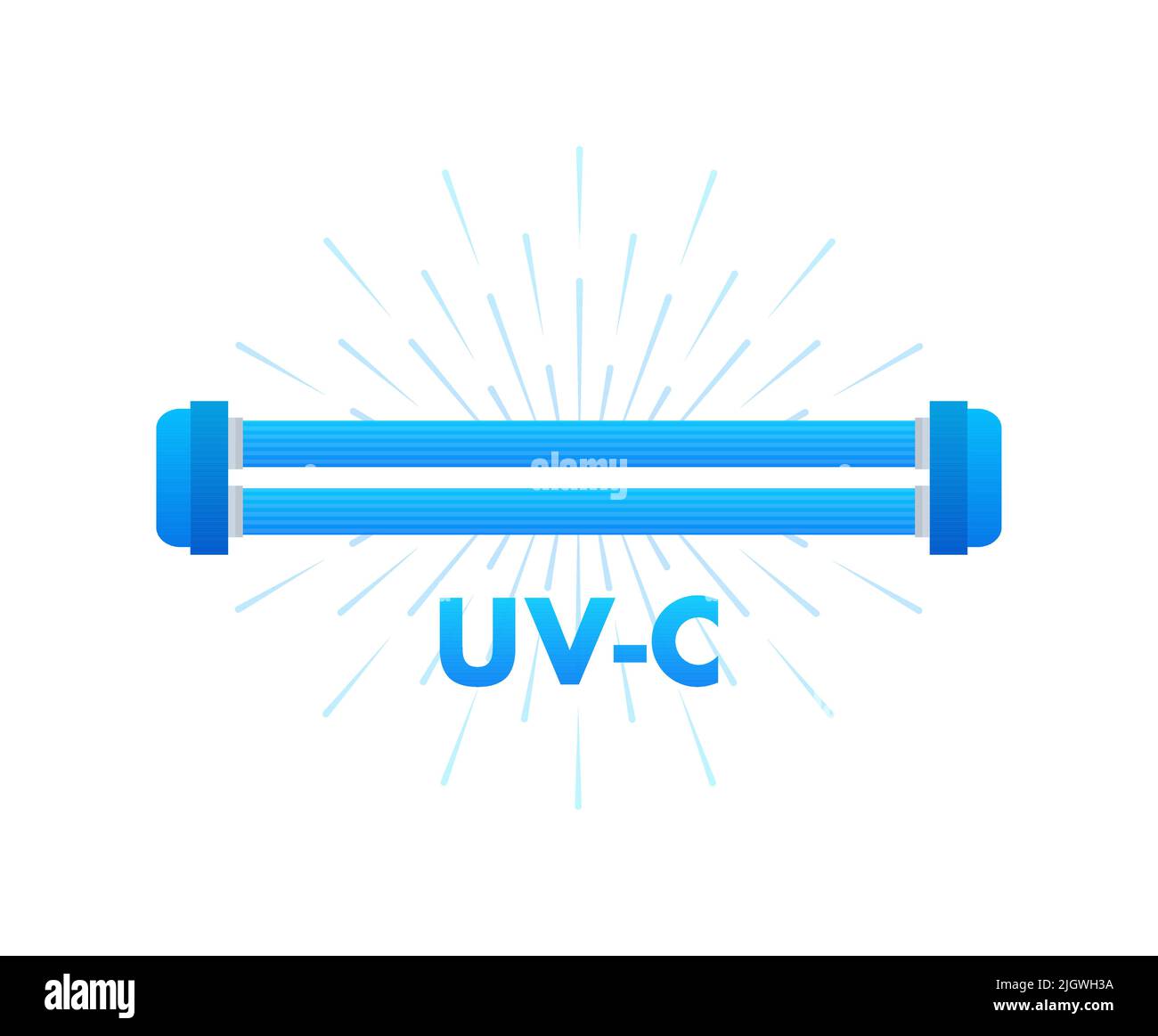 Uv C Sterilization Device Lamp With Ultraviolet Rays Vector