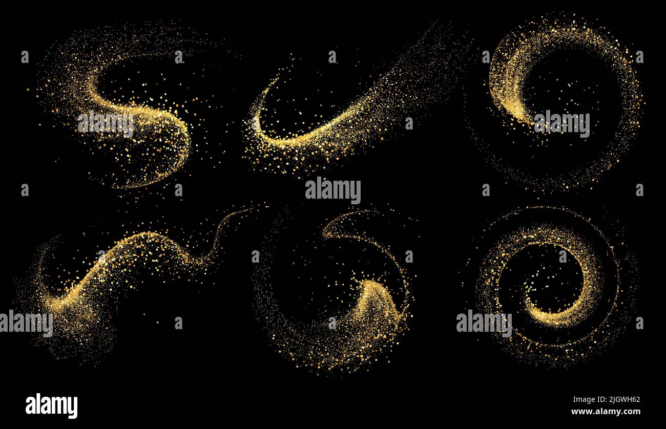 Set of Abstract shiny gold glitter design element Stock Vector Image ...