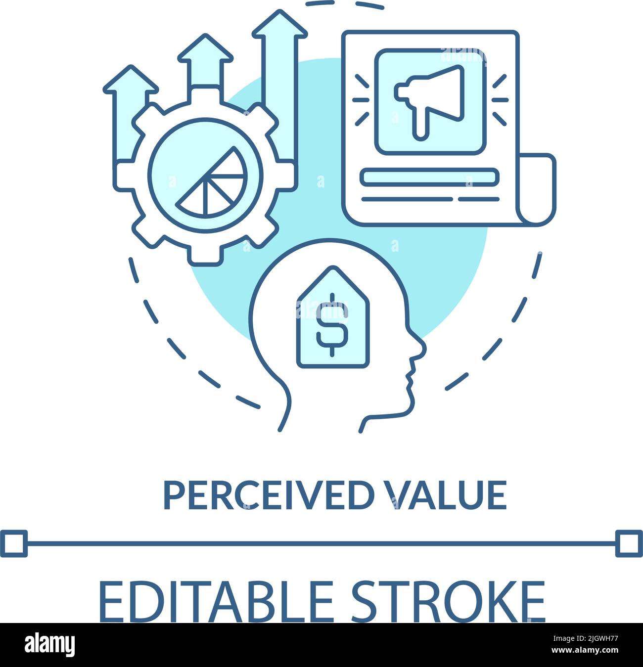 Perceived value turquoise concept icon Stock Vector Image & Art - Alamy