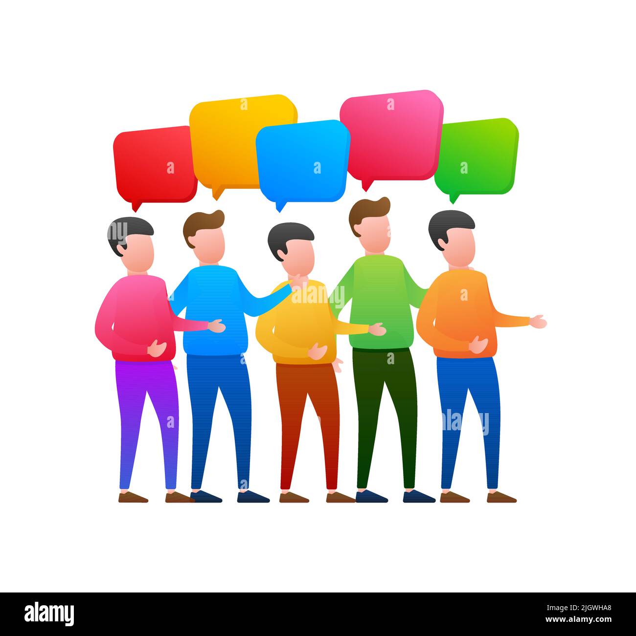 People Communicate, Ask Questions, Searching Solution. Dialog, chat ...