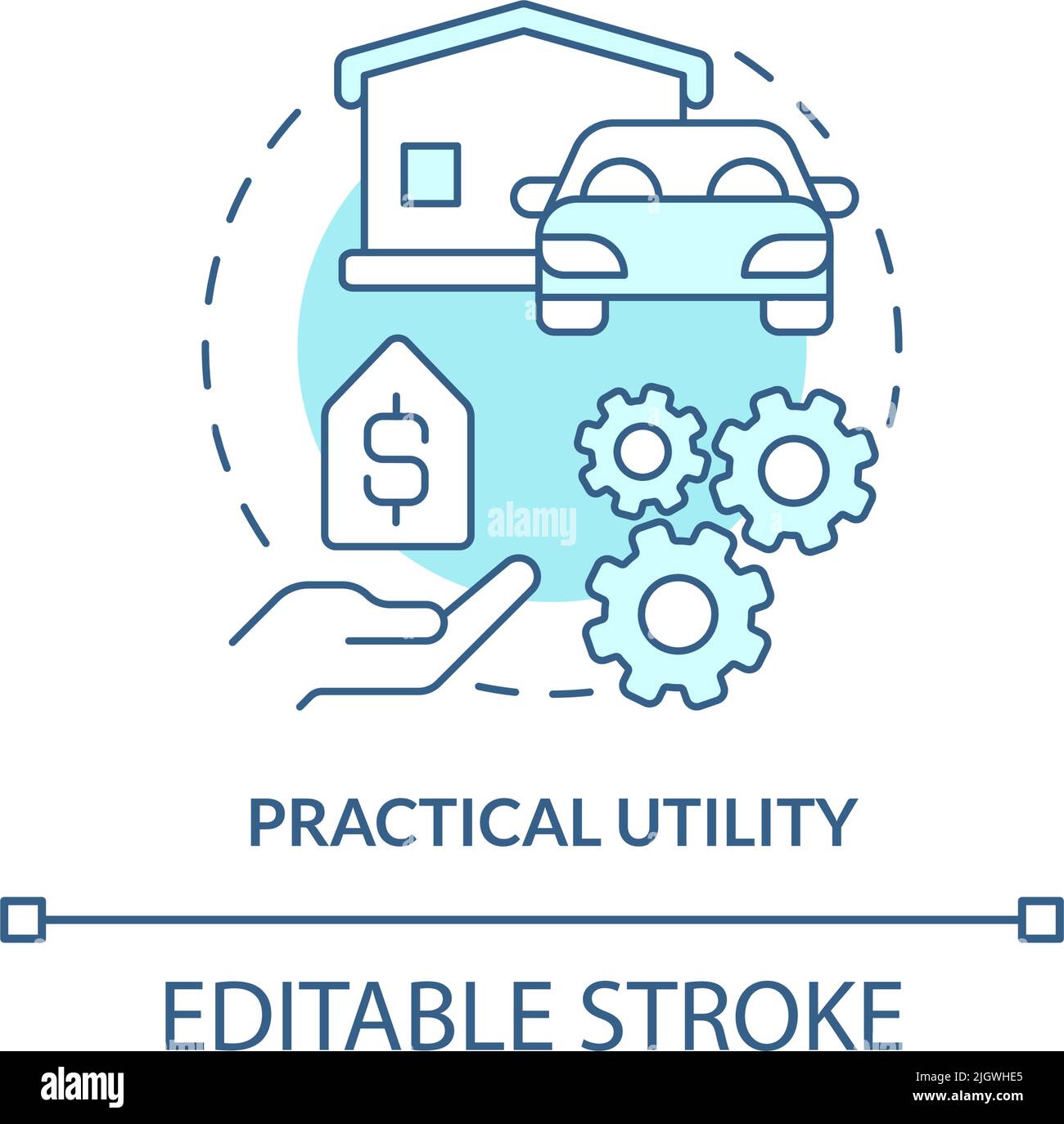 Practical utility turquoise concept icon Stock Vector Image & Art - Alamy