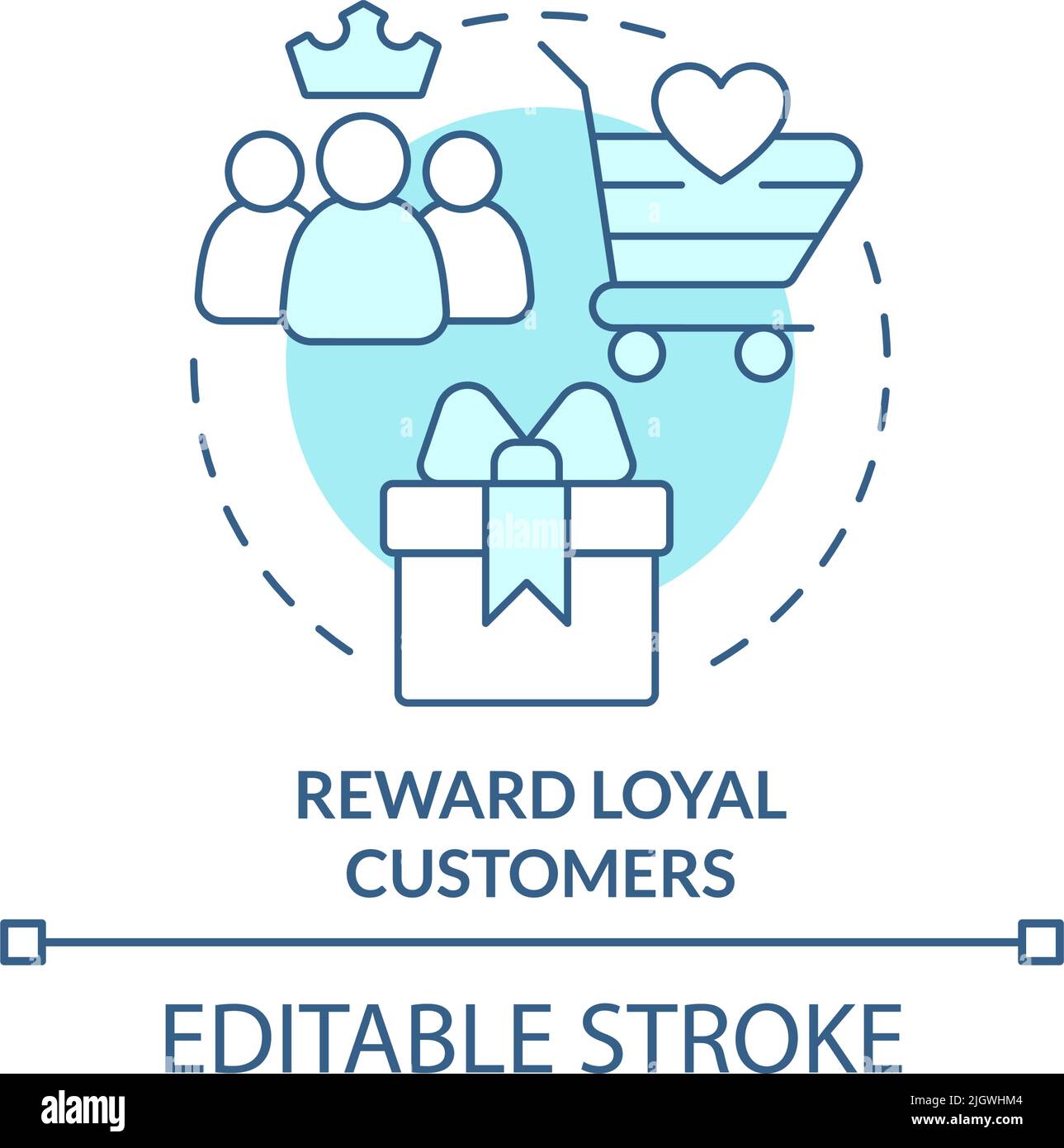 Reward loyal customers turquoise concept icon Stock Vector Image & Art ...