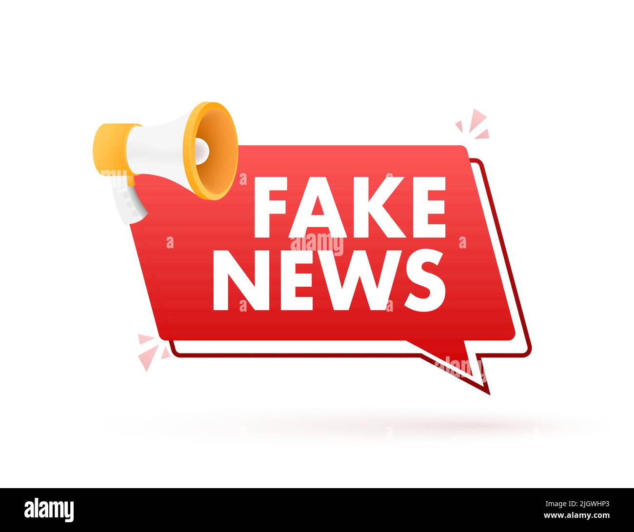 Fake news megaphone, electronic internet fraud. Vector illustration ...
