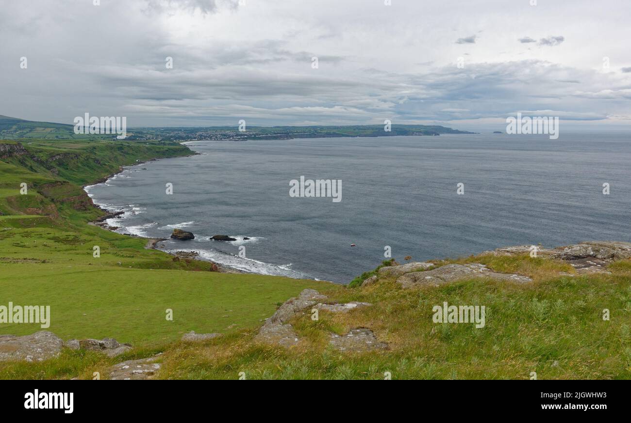 View of Murlough Bay from Fairhead near Ballycastle in County Antrim ...