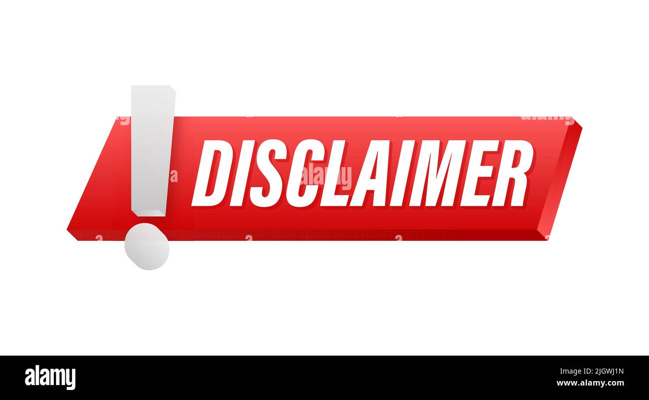 Red disclaimer sign, Badge, icon. Vector illustration Stock Vector ...