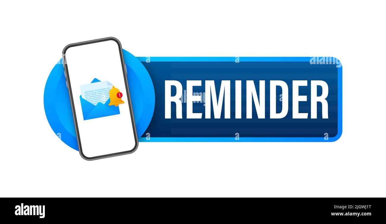 Enable reminder notification. Email notification. Message alert. Vector ...