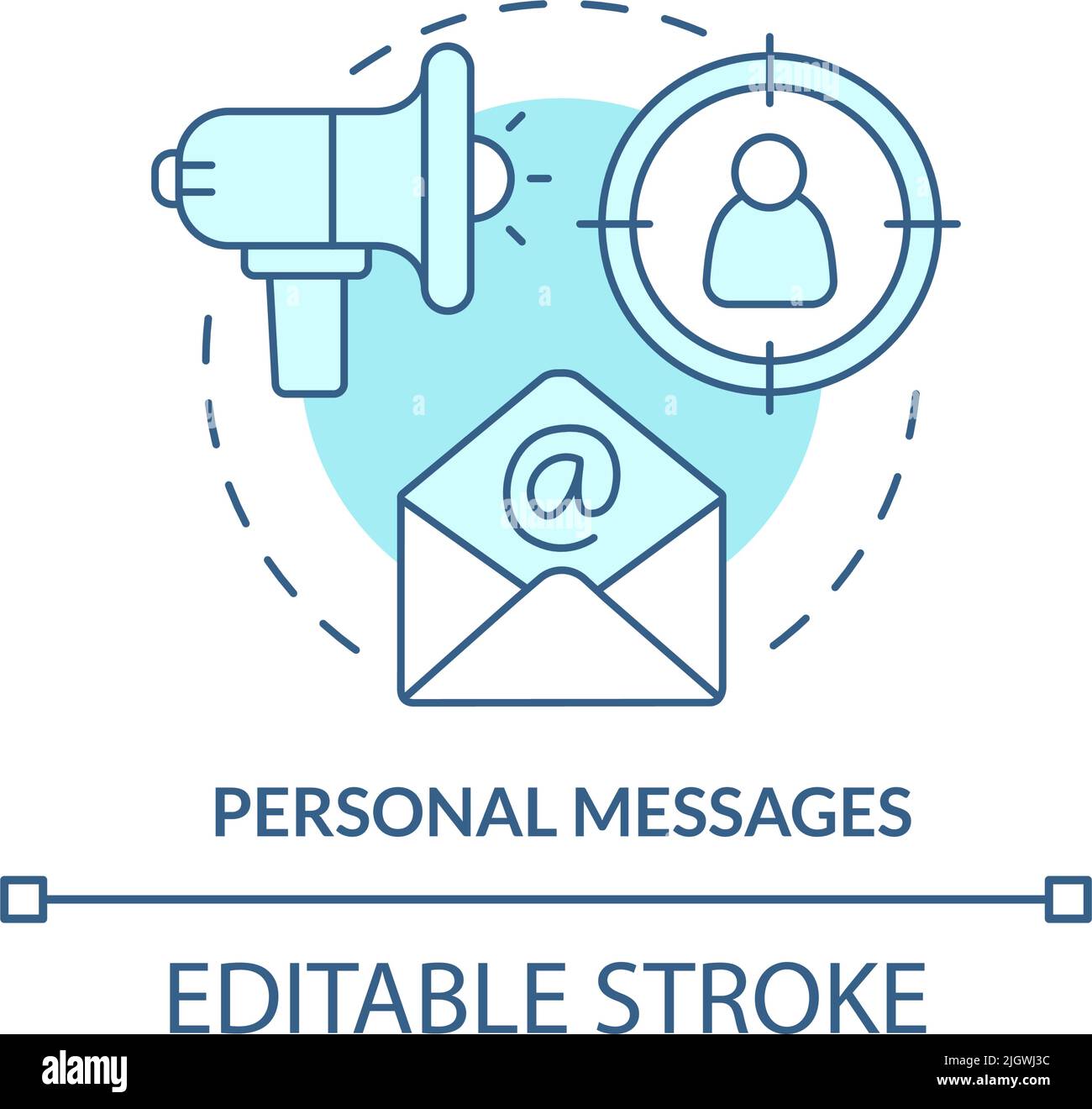 Personal messages turquoise concept icon Stock Vector Image & Art - Alamy