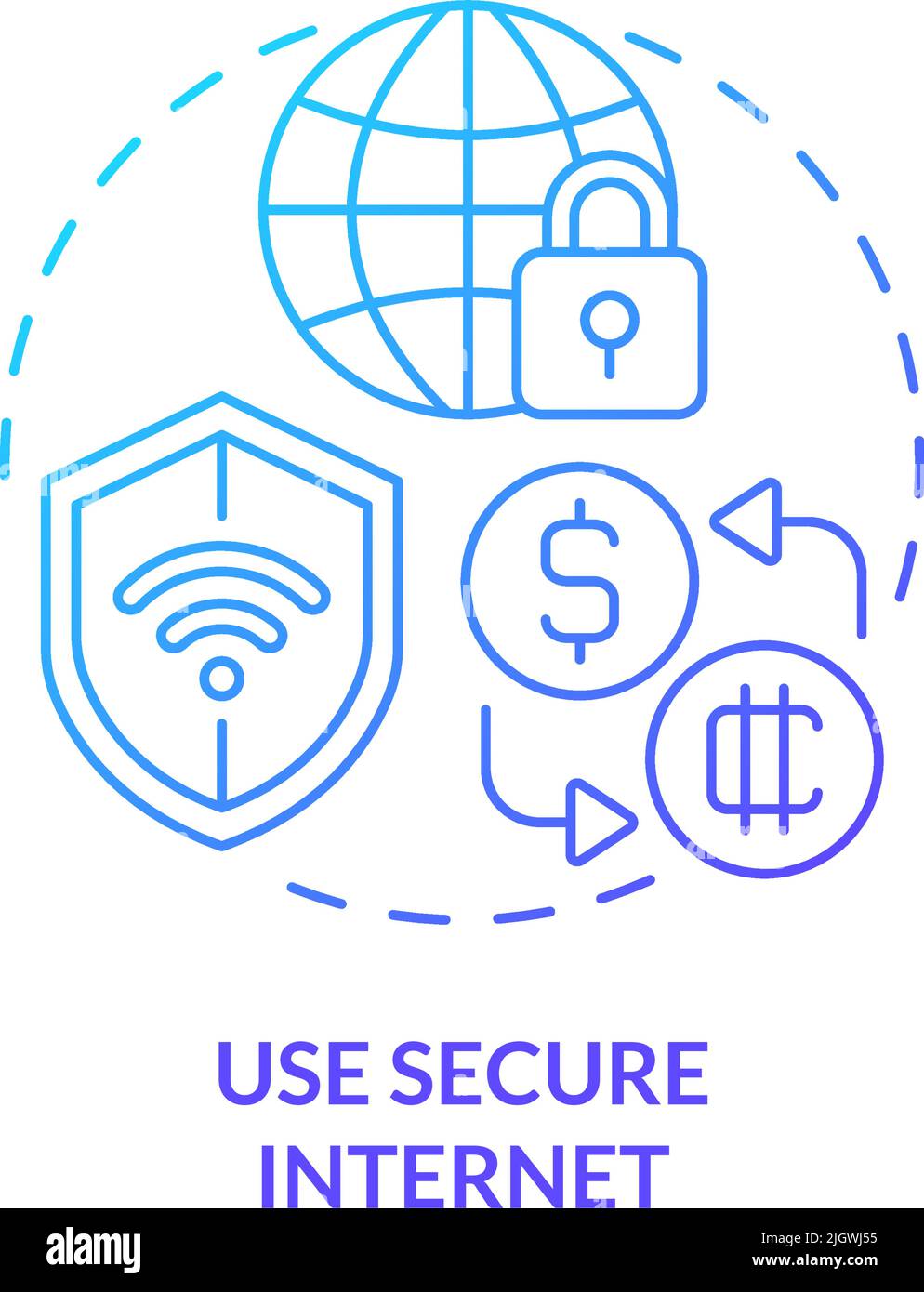 Use secure internet blue gradient concept icon Stock Vector Image & Art ...