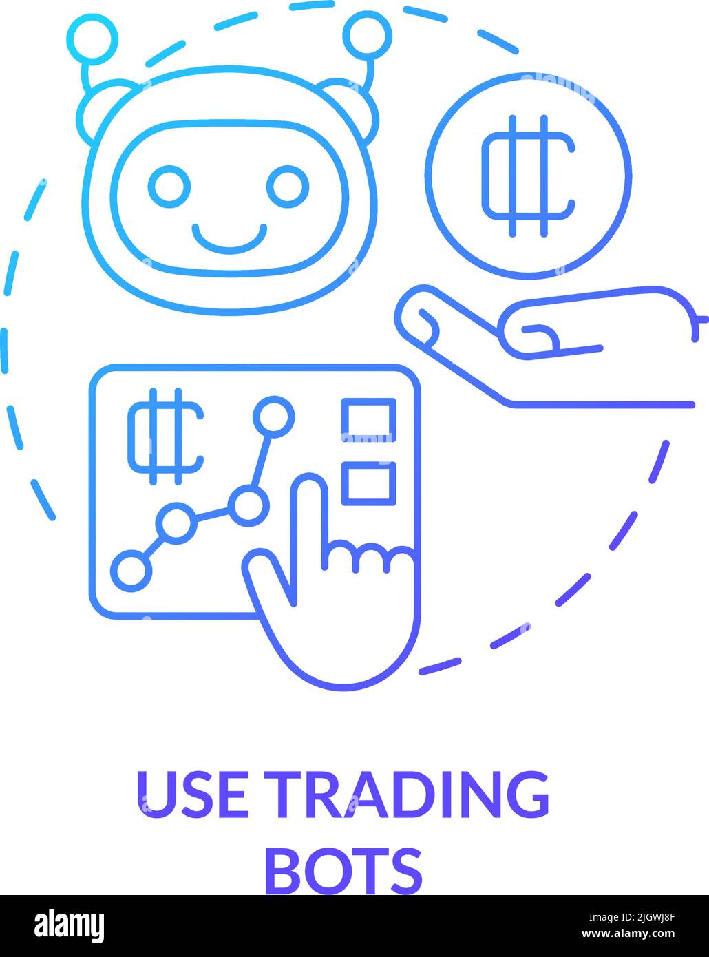 Use trading bots blue gradient concept icon Stock Vector Image & Art ...