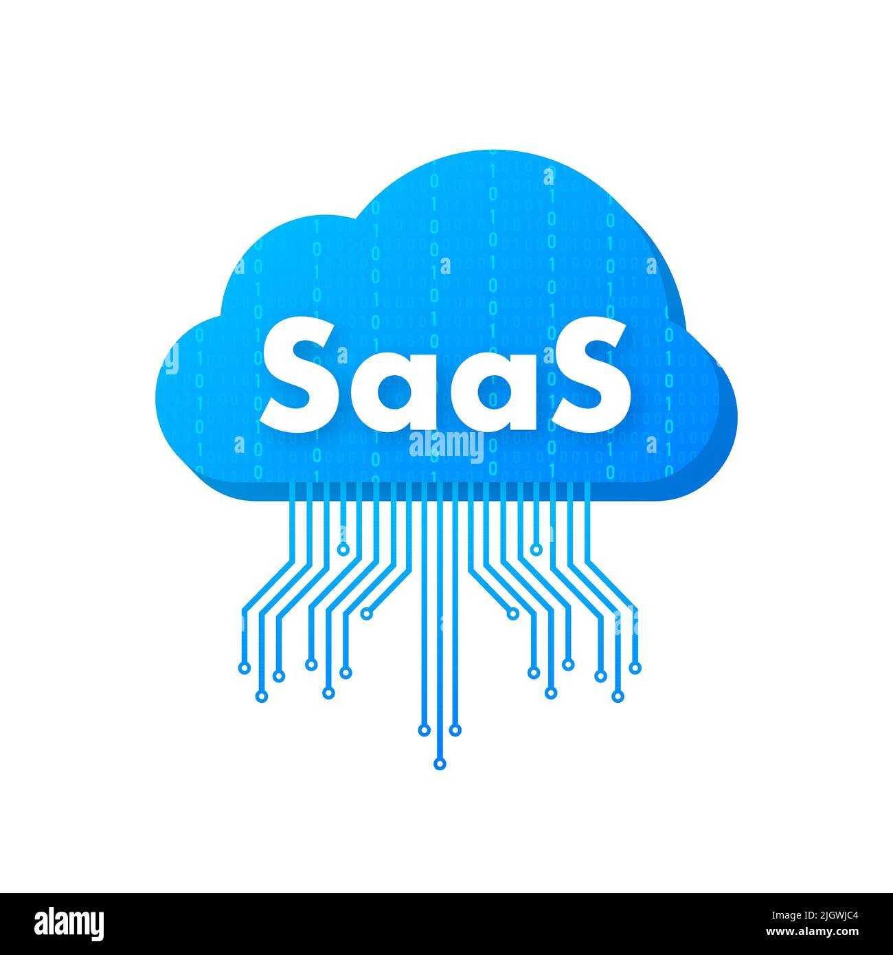 SaaS - Software as a service. Cloud sevice, synchronize. Vector illustration Stock Vector Image ...
