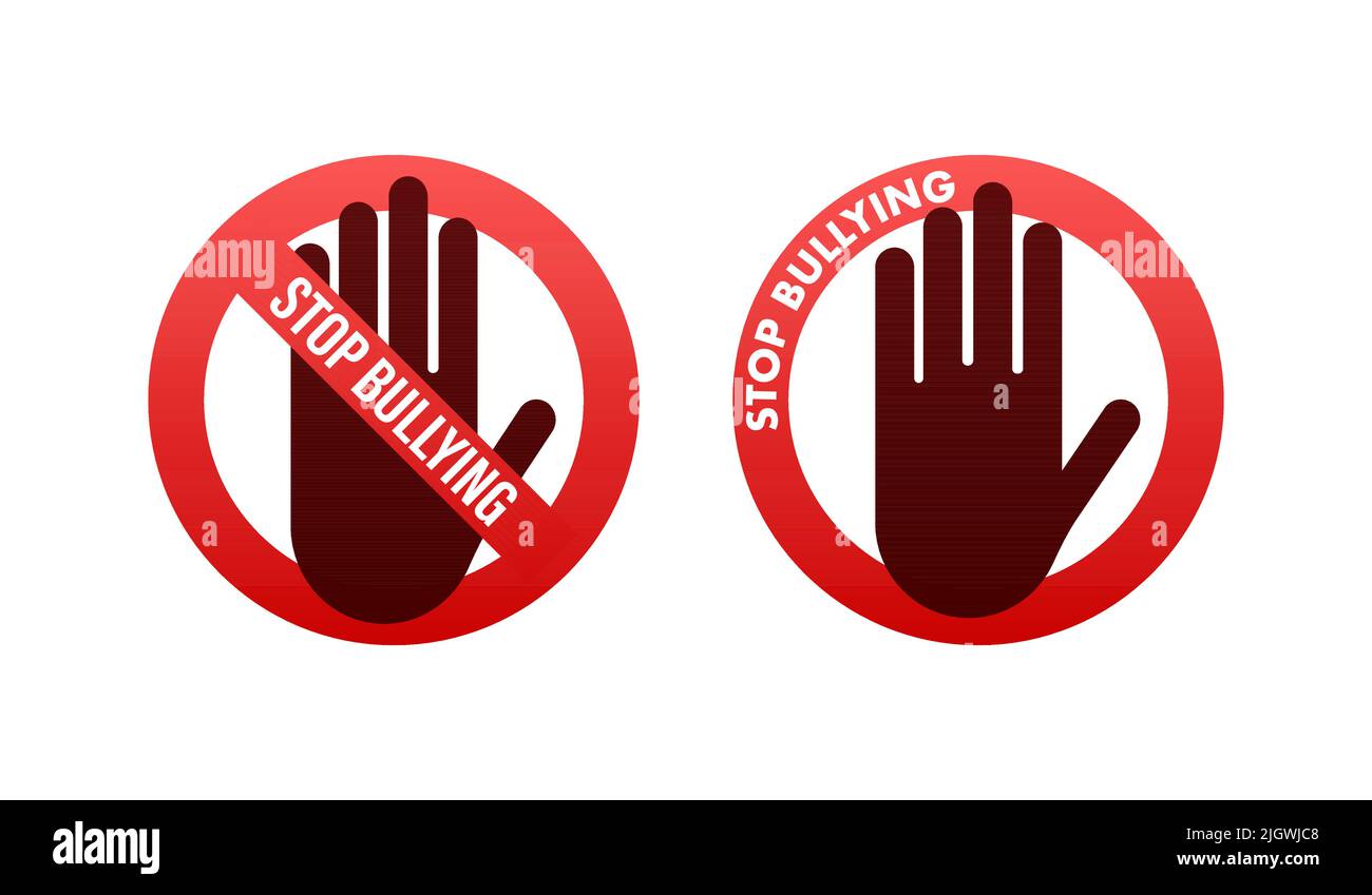 Stop Bullying Sign. Cyber protection. Social Problems. Vector ...