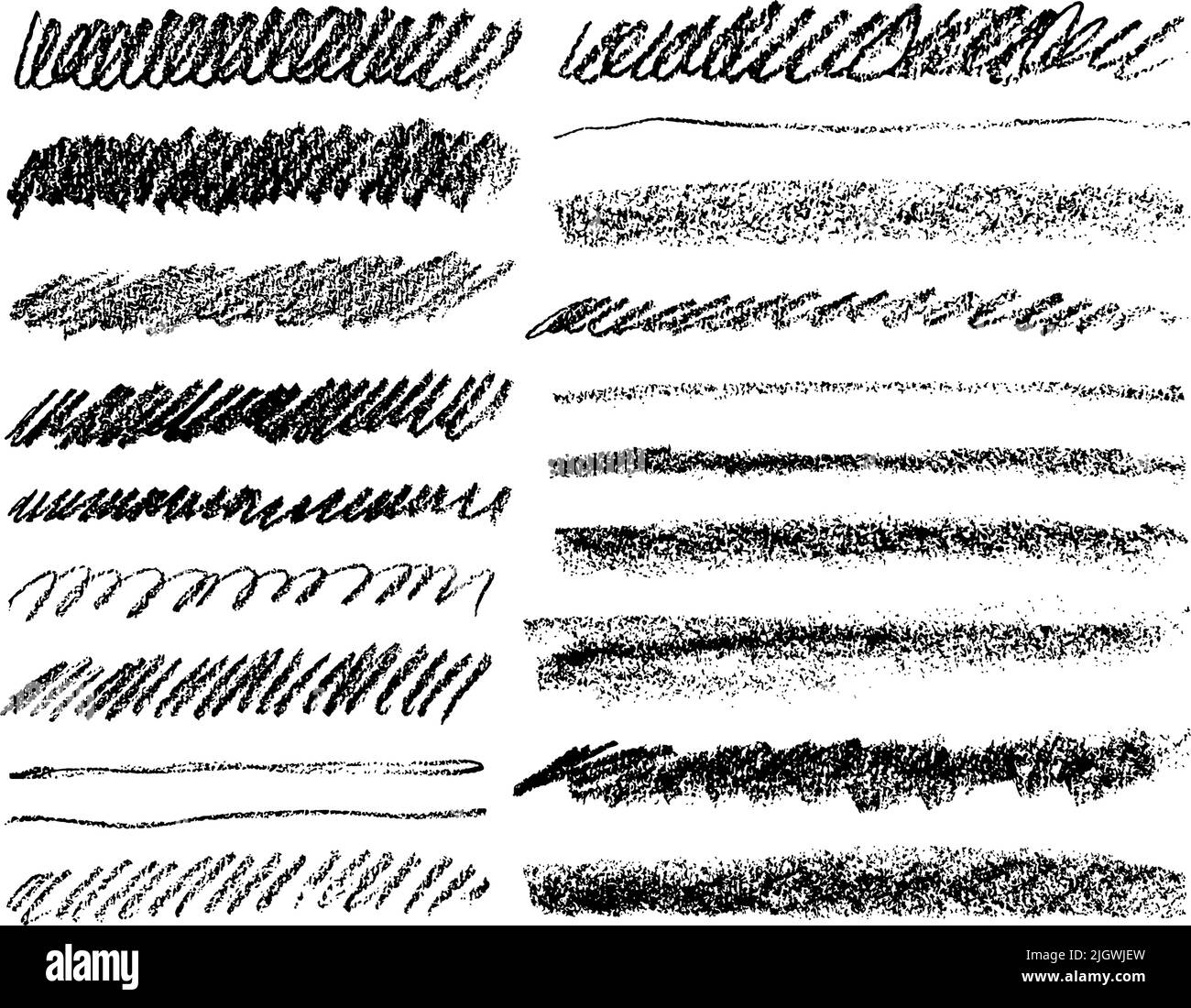 Hand drawn black charcoal strokes vector set Stock Vector Image & Art ...