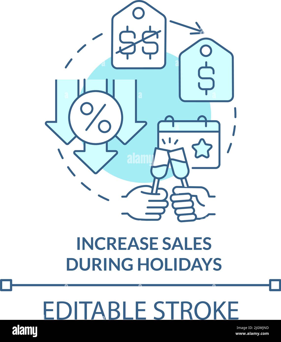 Increase sales during holidays turquoise concept icon Stock Vector ... Increase sales during holidays turquoise concept icon Stock Vector ...