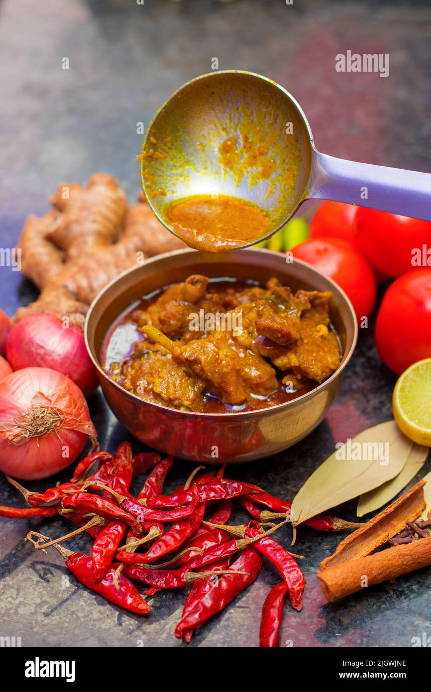 selective focus of delicious mutton curry Stock Photo - Alamy