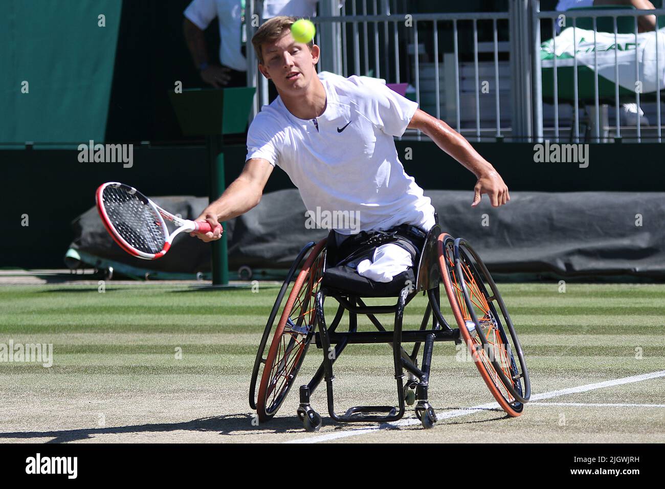 In the Quad Wheelchair singles final at Wimbledon 2022 Niels Vink of ...