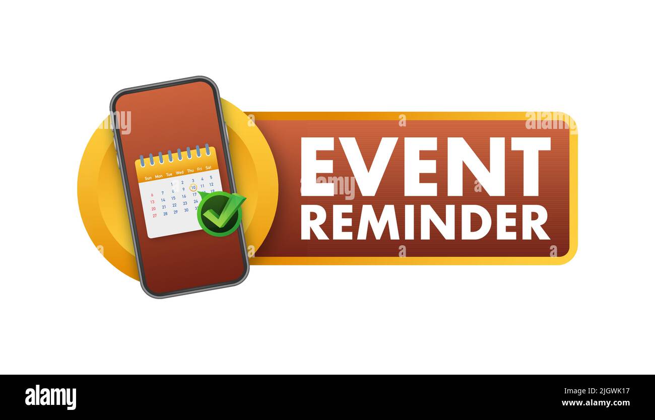Upcoming events written on calendar. Advertising sign. Vector stock ...