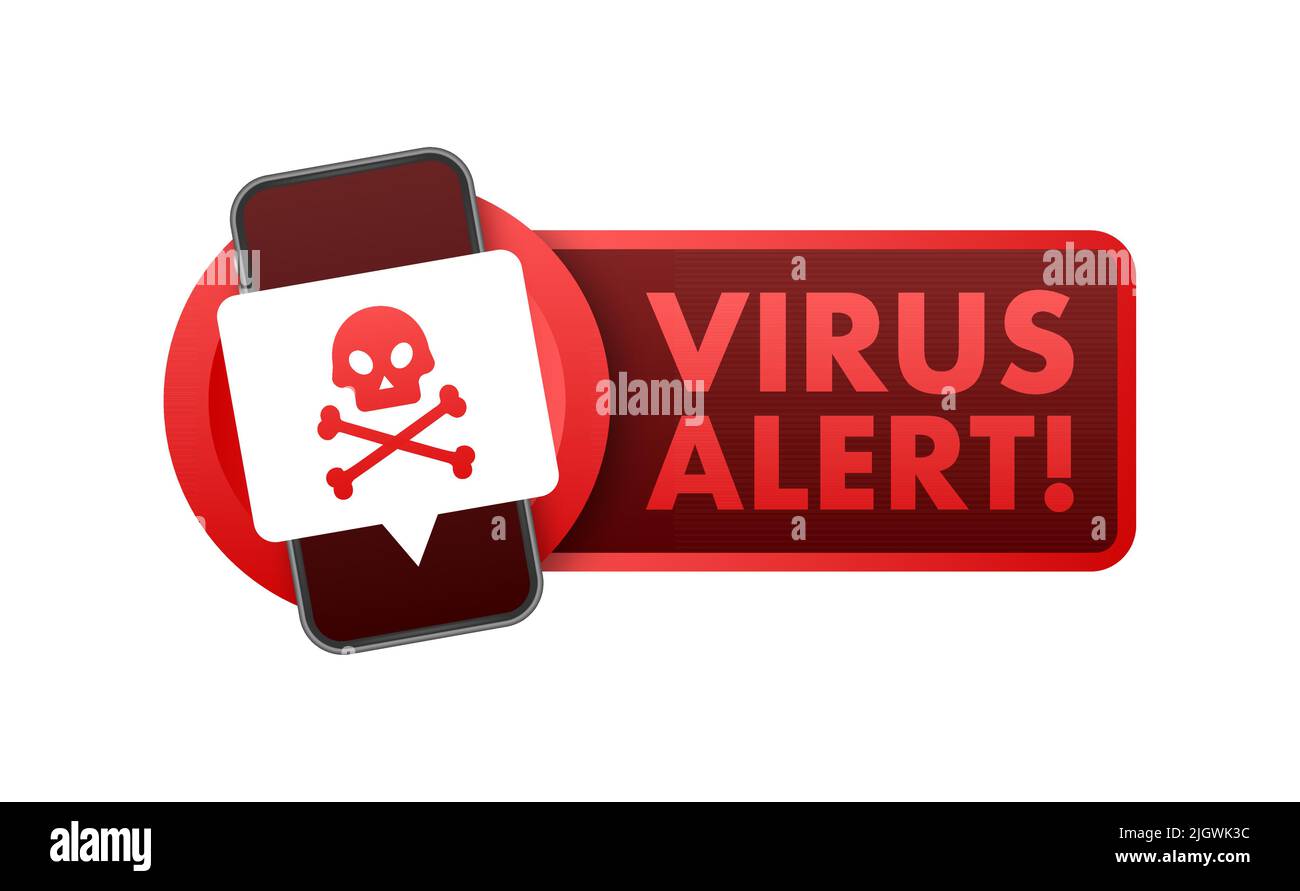 Danger symbol vector illustration. Virus protection. Computer virus ...