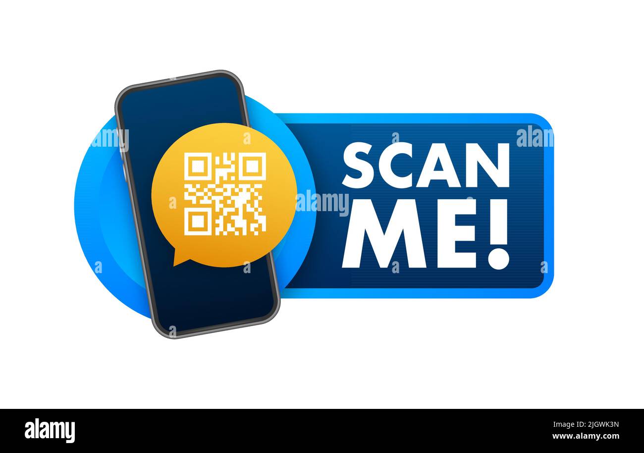 QR code for smartphone. Inscription scan me with smartphone icon. Qr code for payment. Vector ...