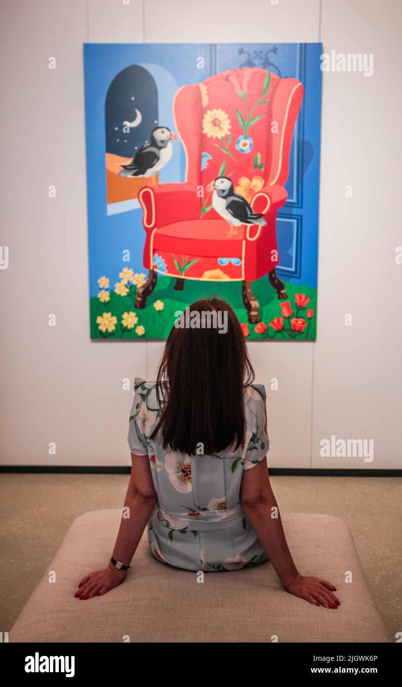 London UK 13 July 2022 Blue Room Quarter Moon,2022 Britty Em an ...