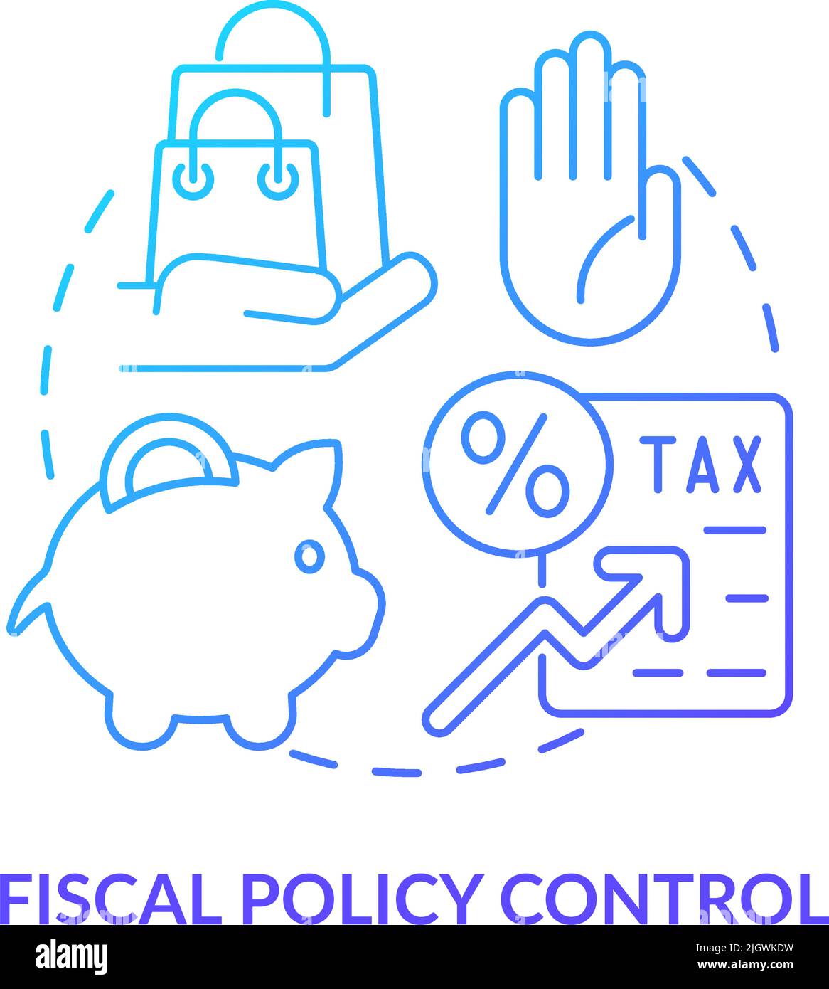 Fiscal policy control blue gradient concept icon Stock Vector Image ...