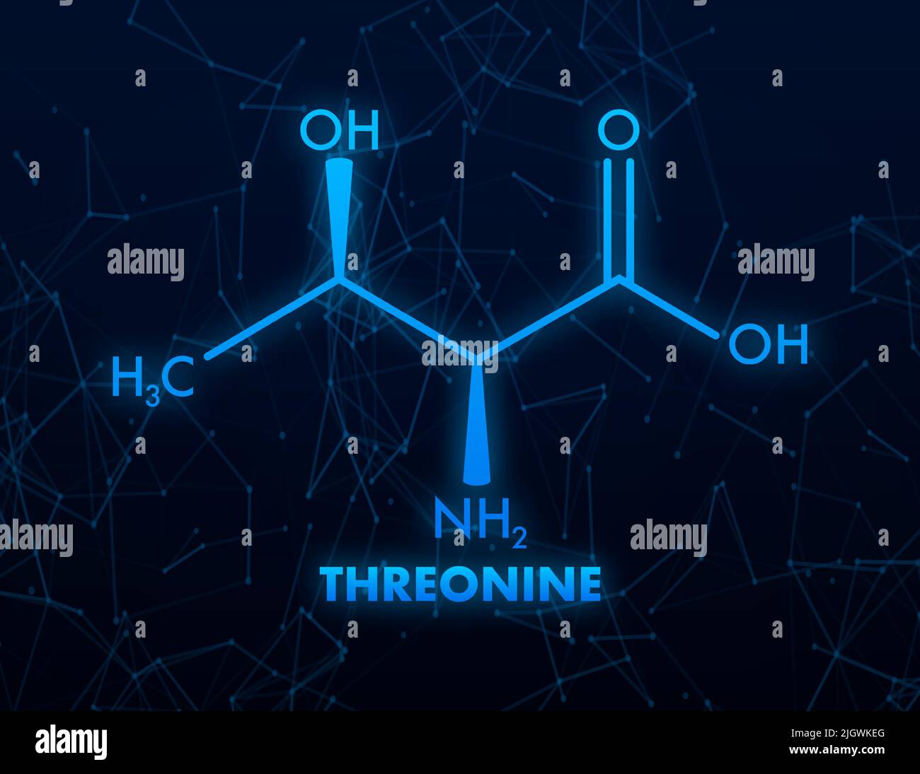Threonine is an amino acid. Flat vector illustration on white ...