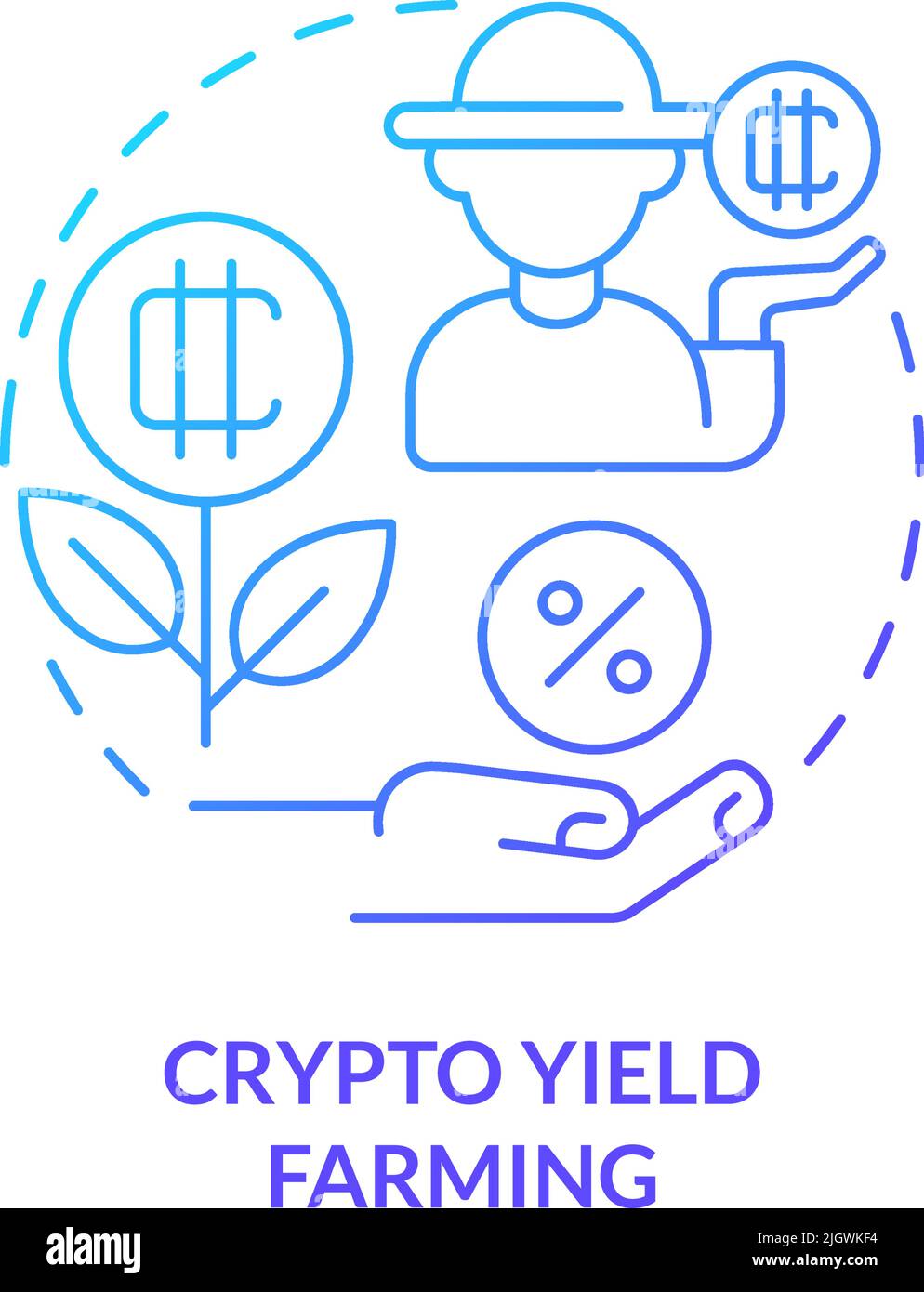 Crypto yield farming blue gradient concept icon Stock Vector Image ...