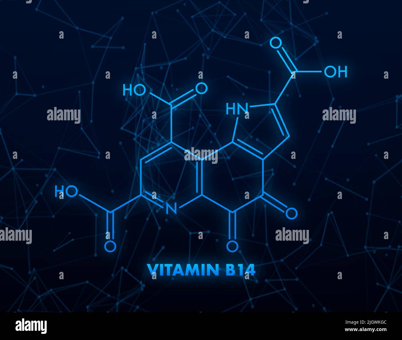 Structural formula of vitamin B14 on a white background. Vector ...