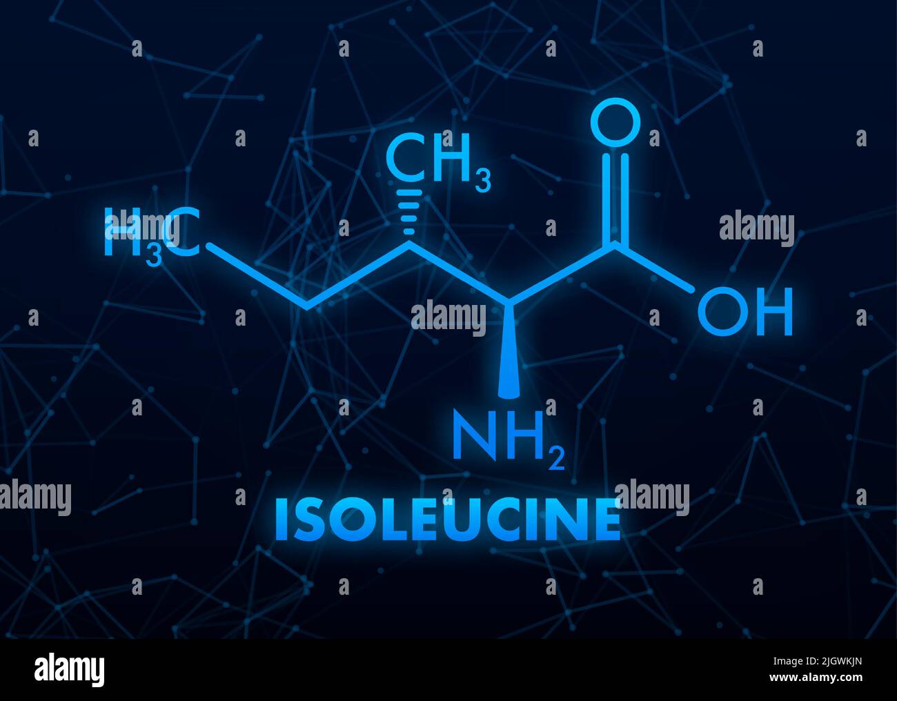 Isoleucine amino acid. Chemical molecular formula. Vector illustration ...