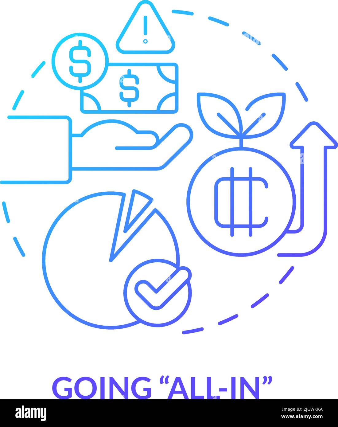Going all in blue gradient concept icon Stock Vector Image & Art - Alamy