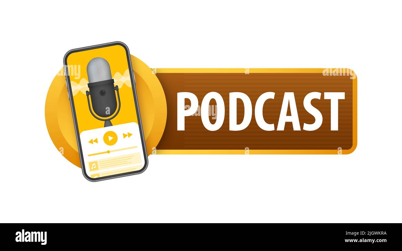 Podcast. Badge, icon, stamp, logo. Vector stock illustration Stock ...