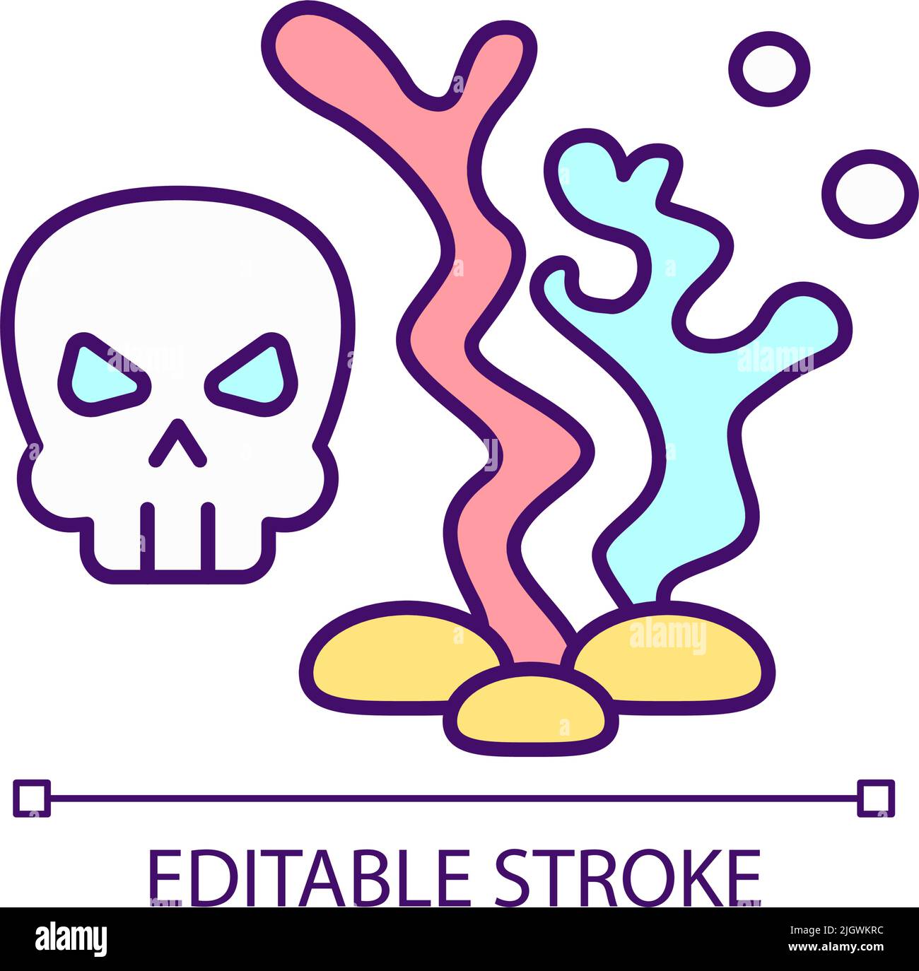 Coral reefs destruction RGB color icon Stock Vector Image & Art - Alamy