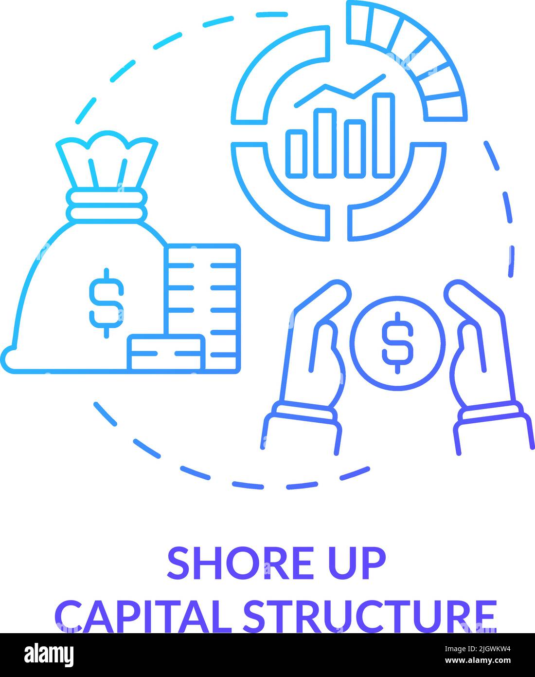 Shore up capital structure blue gradient concept icon Stock Vector ...