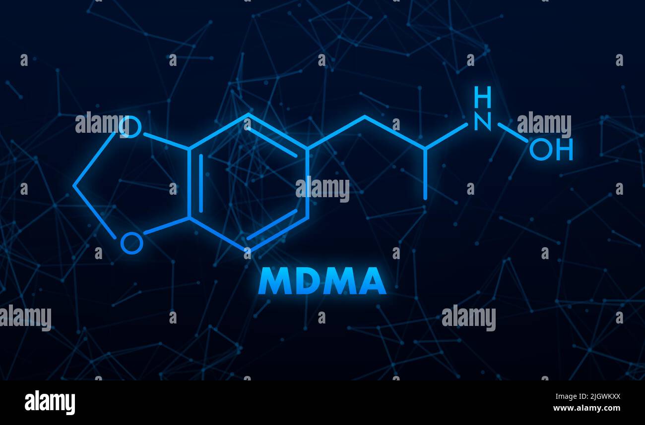 Methylenedioxymethamphetamine, MDMA chemical ecstasy molecule. Vector illustration Stock Vector ...