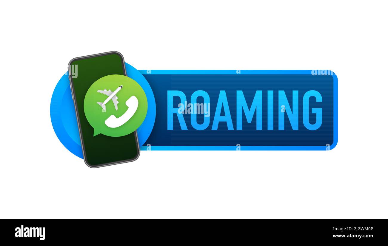 Phone International roaming call. Voip telephony. Vector stock ...