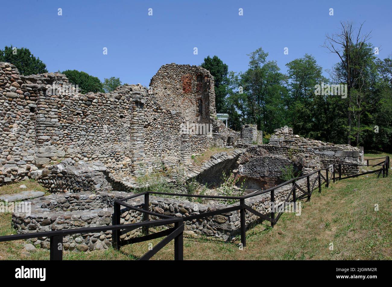 Europe, Italy, Lombardy, Varese countryThe archaeological area of ...