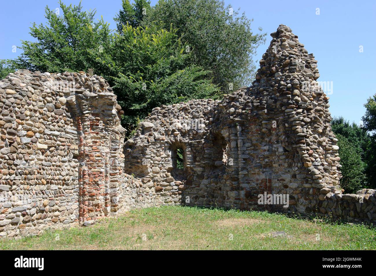 Europe, Italy, Lombardy, Varese countryThe archaeological area of ...