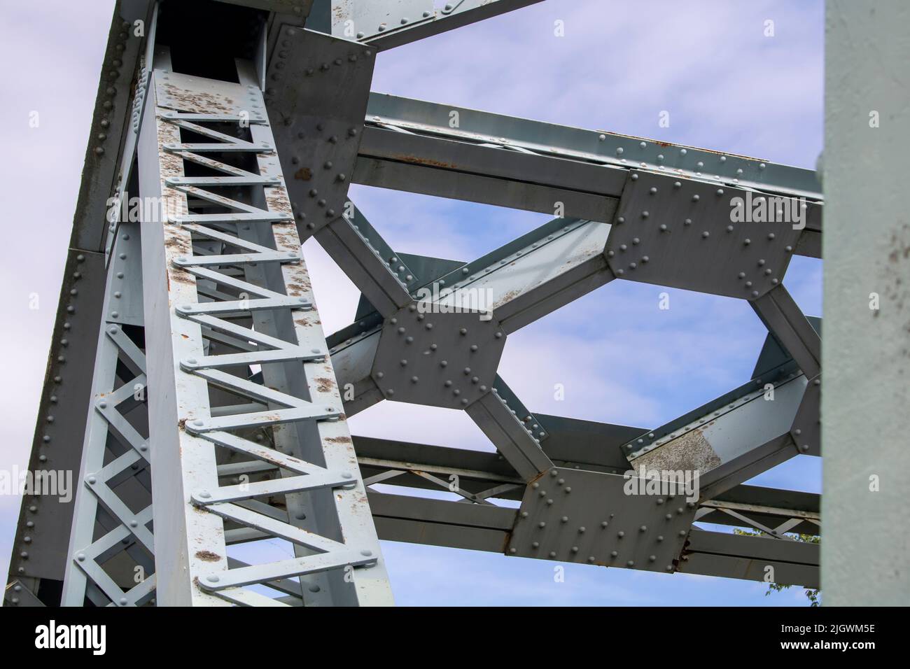 Truss bridge close up structural detail Stock Photo - Alamy