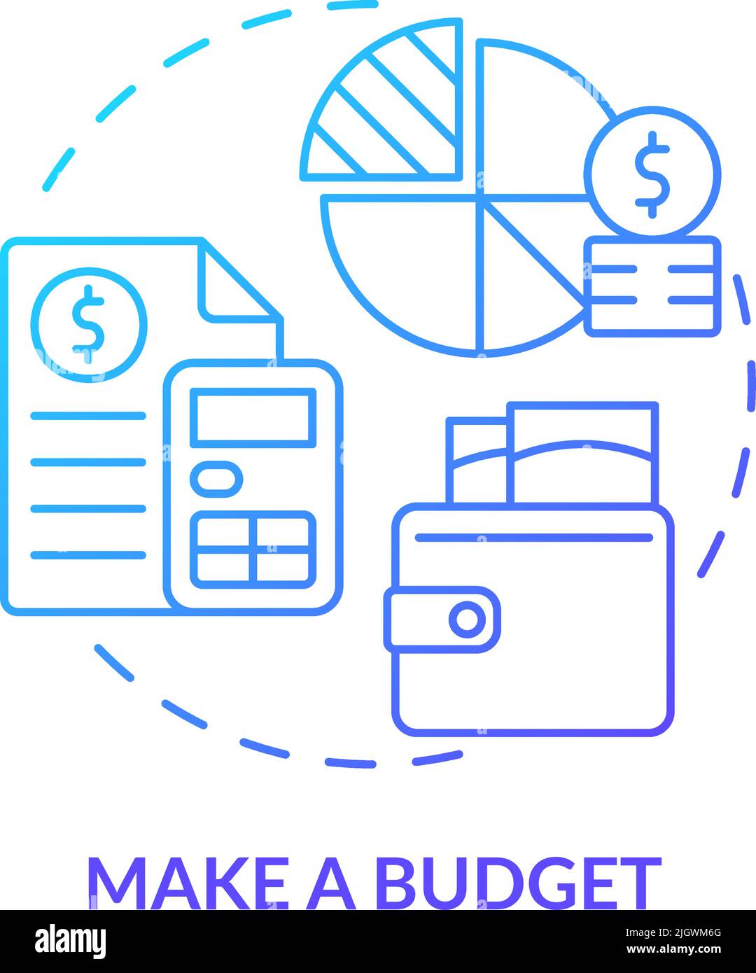 Make budget blue gradient concept icon Stock Vector Image & Art - Alamy