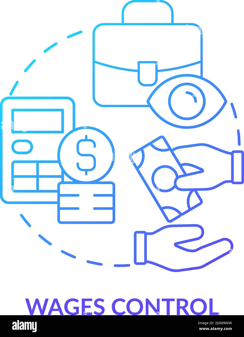 Wages control blue gradient concept icon Stock Vector Image & Art - Alamy