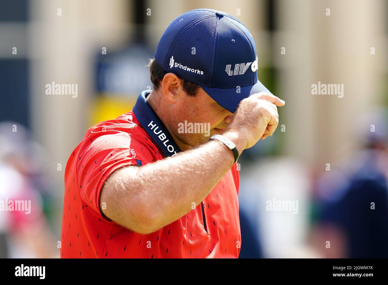 USA's Patrick Reed wearing LIV Golf branded clothing during practice ...